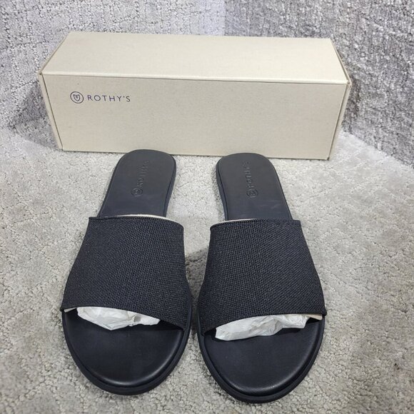 Rothy's | Shoes | Rothys The Slide Black Comfortable Flats Slip On ...
